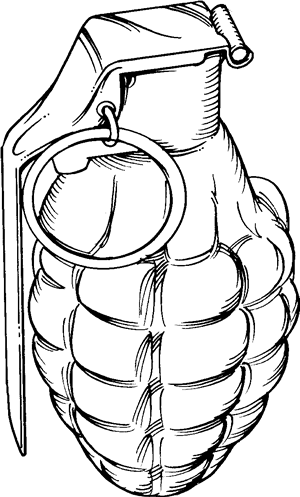 Grenade Tattoo Designs Outlines Sketch Coloring Page